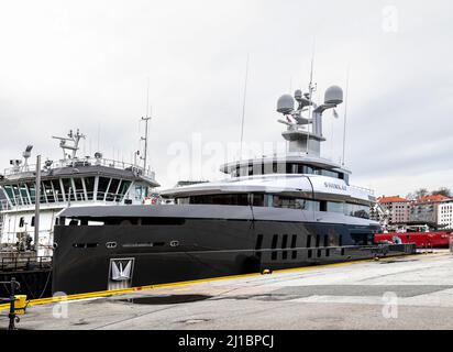 Super yacht Shinkai in the port of Bergen, Norway Stock Photo - Alamy