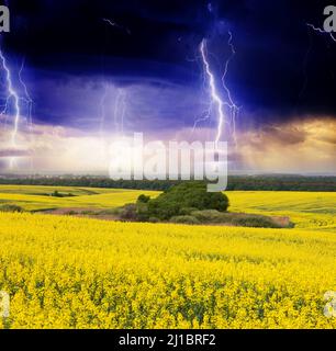 summer storm beginning with lightning Stock Photo - Alamy