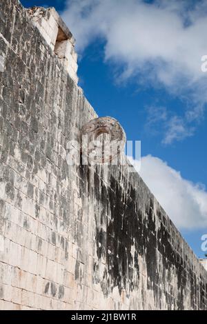 Tourists at the Great Ball Court of Chichen Itza,Juego de Pelota ...