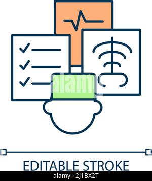 Wellness health condition checkup medical control stamps colorful ...