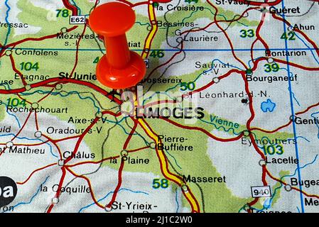 MAP OF LIMOGES FRANCE Stock Photo - Alamy