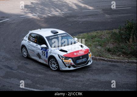 The Peugeot 208 Rally 4 in Lloret de Mar asphalt rally Stock Photo - Alamy