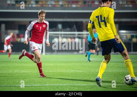 Silkeborg, Denmark. 23rd, March 2022. Ludwig Vraa-Jensen (4) of Denmark ...