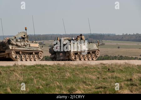 FV434 British Army (REME) Bulldog Armoured Repair Vehicle with 3-ton ...