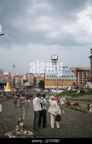 Picture of the landscape of Maidan Square in Kiev, Ukraine, while the ...