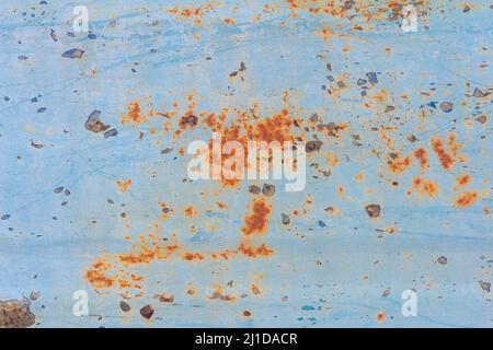 A rusty blue metal wall with fallen paint, a rusty background Stock ...