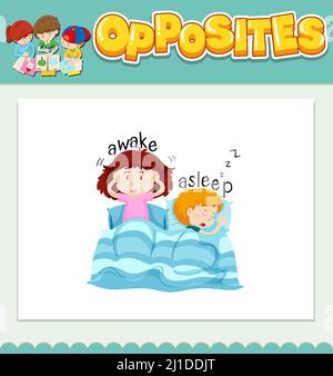 Opposite words for asleep and awake Stock Vector Image & Art - Alamy