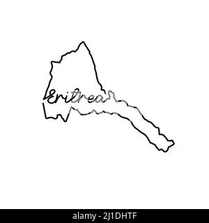 Eritrea Map. Eritrean Country Map. Black and White National Nation ...