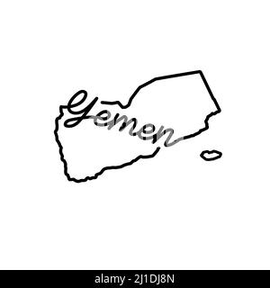 Yemen map. Poster with map of the country in retro color palette. Shape ...