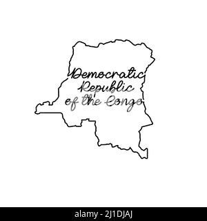 DR Congo poster. Map of the country with colorful regions. Shape of DR ...