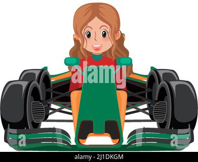 A man driving formula one racing car illustration Stock Vector Image ...