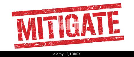 MITIGATE text on red grungy rectangle stamp sign Stock Photo - Alamy