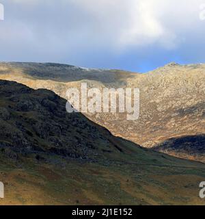 Mount Snowdon showing texture, shape, with a limited colour pallette ...