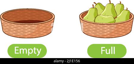 Opposite words with empty and full illustration Stock Vector Image ...