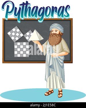 Pythagoras cartoon character. Vector Illustration. Kids History ...