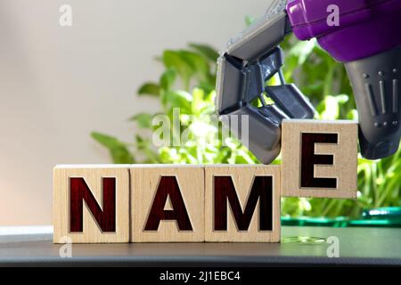NAME word made with building blocks isolated on white Stock Photo - Alamy