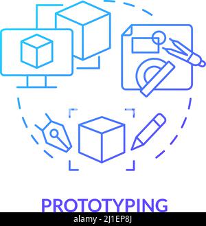 Prototype test blue gradient concept icon Stock Vector Image & Art - Alamy