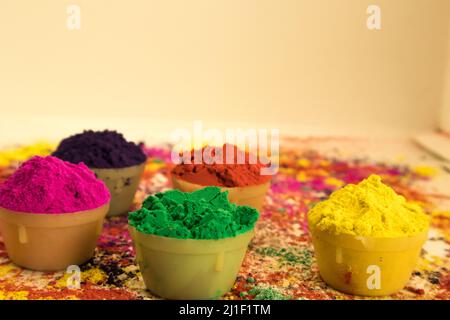 Various gulal (abir) used in holi celebration in India. Gulal or Abir ...