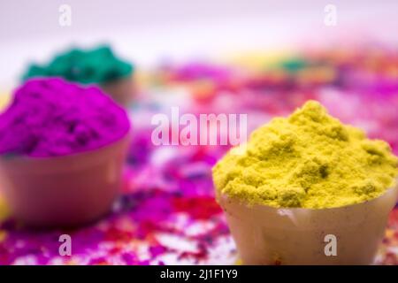 Various gulal (abir) used in holi celebration in India. Gulal or Abir ...