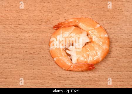 Perfectly retouched shrimp on wood background. High resolution photo ...