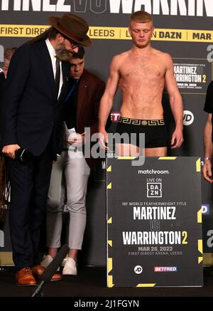 Calum French during the weigh in at The Queens Hotel, Leeds. Picture ...