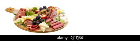Antipasto platter with jamon, salami and cheese assortment with ...
