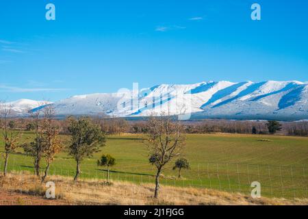 Winter landscape. Cerezo de Arriba, Segovia province, Castilla Leon ...