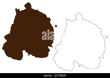 Megalonisos Petalion island (Hellenic Republic, Greece) map vector ...