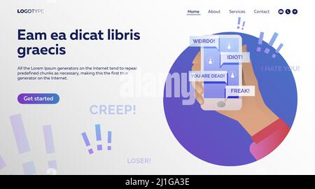 Crime flat landing page website template. Thief, witness, law. Web ...