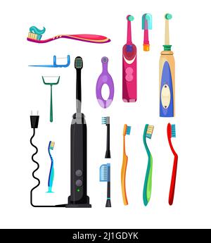 Electric and simple toothbrushes set Stock Vector Image & Art - Alamy