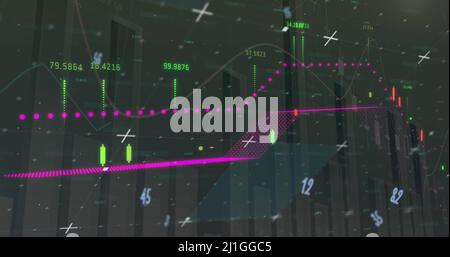 Image of data processing and numbers on black background Stock Photo ...