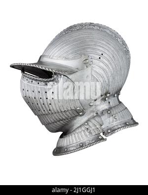 Medieval French Burgonet with Falling Buffe. ca. 1550 The medallions on ...