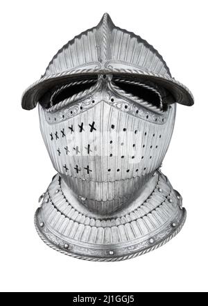 Medieval French Burgonet with Falling Buffe. ca. 1550 The medallions on ...