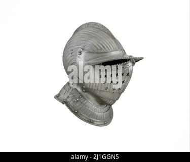 Medieval French Burgonet with Falling Buffe. ca. 1550 The medallions on ...