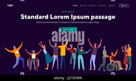 Group of happy impaired people Stock Vector Image & Art - Alamy