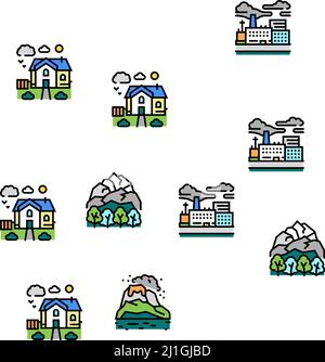 Land Scape Nature Vector Seamless Pattern Stock Vector Image & Art - Alamy