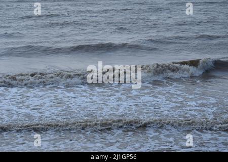 Sea serf of the Sea of Azov, the clay coast on a sunny day in summer ...