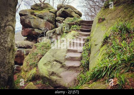 Rowtor Rocks in Birchover, Peak District, UK Stock Photo - Alamy