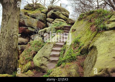 Rowtor Rocks in Birchover, Peak District, UK Stock Photo - Alamy