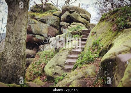 Rowtor Rocks in Birchover, Peak District, UK Stock Photo - Alamy