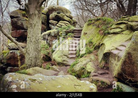 Rowtor Rocks in Birchover, Peak District, UK Stock Photo - Alamy