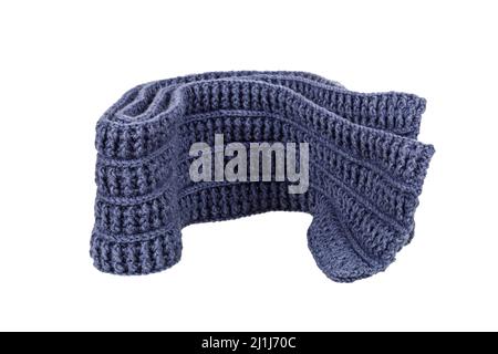 unfolded blue wool scarf isolated on white background. High quality ...