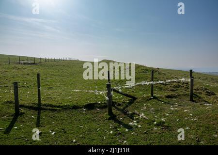 Offa's Dyke: section on the western slope of Llanfair Hill Stock Photo ...