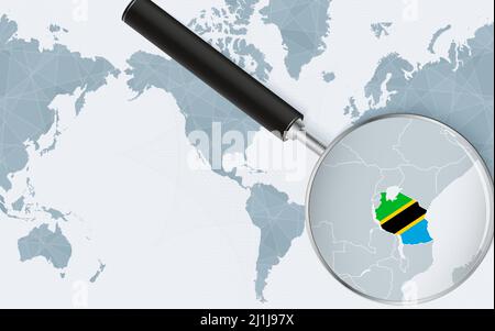 Zoom on Tanzania Map and Flag. World Map Stock Vector Image & Art - Alamy