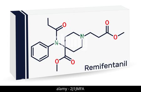 Remifentanil molecule. It is opioid analgesic used in anesthesia ...