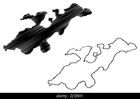 Lembata island (Republic of Indonesia, Lesser Sunda Islands) map vector ...