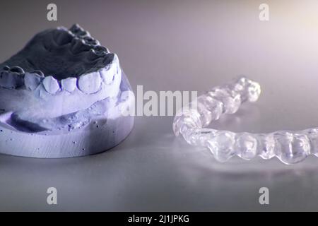 Dental splint against bruxism and grinding teeth with teeth imprint and ...