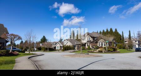 Residential neighborhood Street in Modern City Suburbs Stock Photo - Alamy