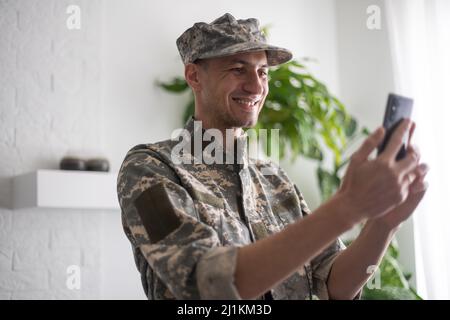 Portrait of happy cadet, military man Stock Photo - Alamy