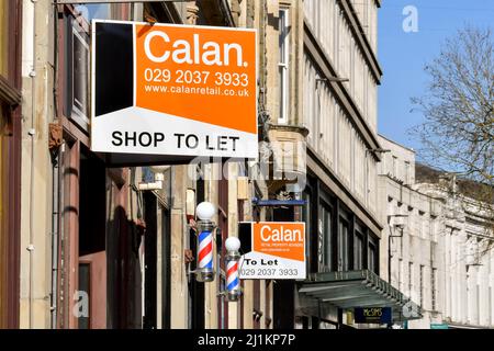 Cardiff, Wales - March 2022: Signs on the outside of a building in ...
